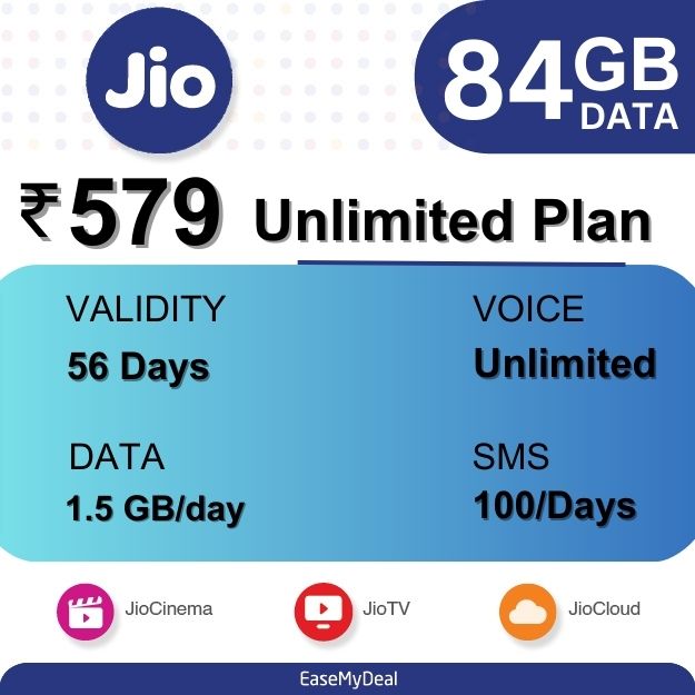 Jio 579 Unlimited Recharge Plan | Jio 579 Plan Detail